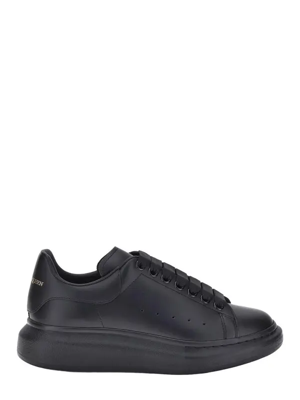 Alexander McQueen Leather Sneakers With Platform Sole - Black