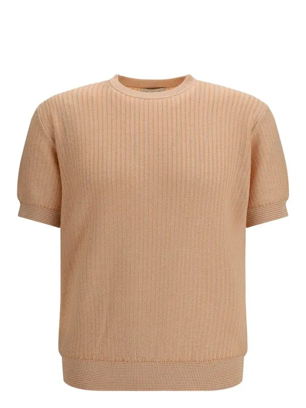 PIACENZA CASHMERE 1733 Cotton Silk Blend Ribbed Sweater - Pink