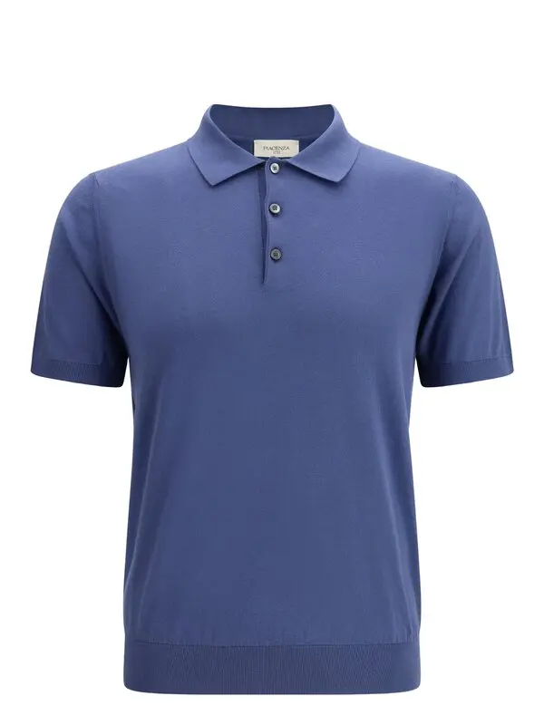 PIACENZA CASHMERE 1733 Cotton Polo With Classic Collar - Blue