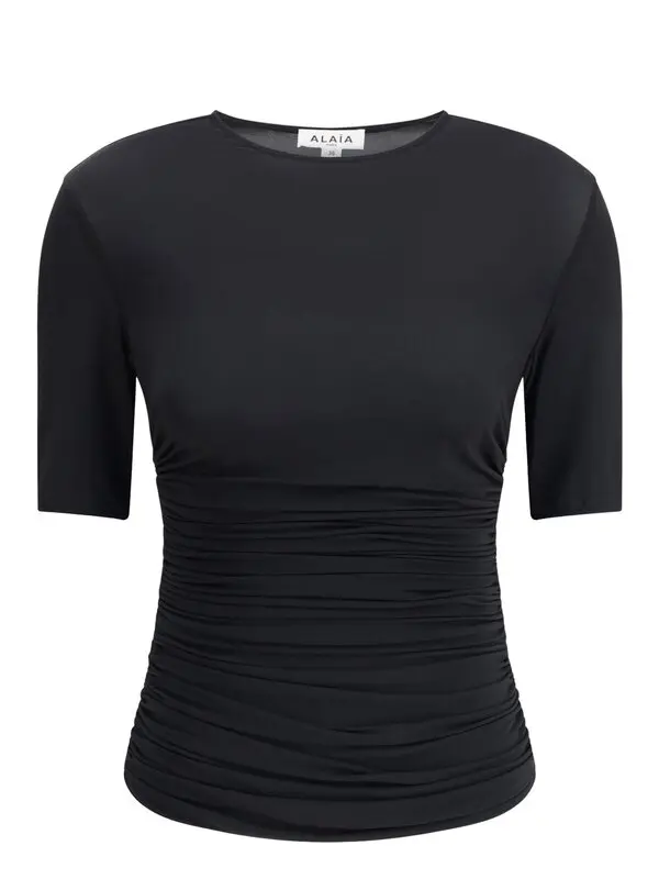 Alaïa Pleated T-shirt - Black