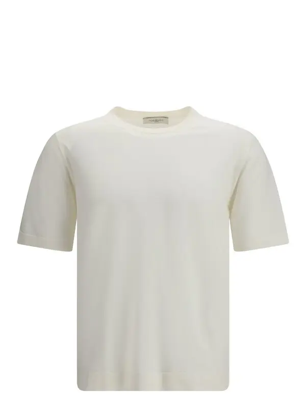 PIACENZA CASHMERE 1733 Short Sleeve Crewneck Sweater - Blue