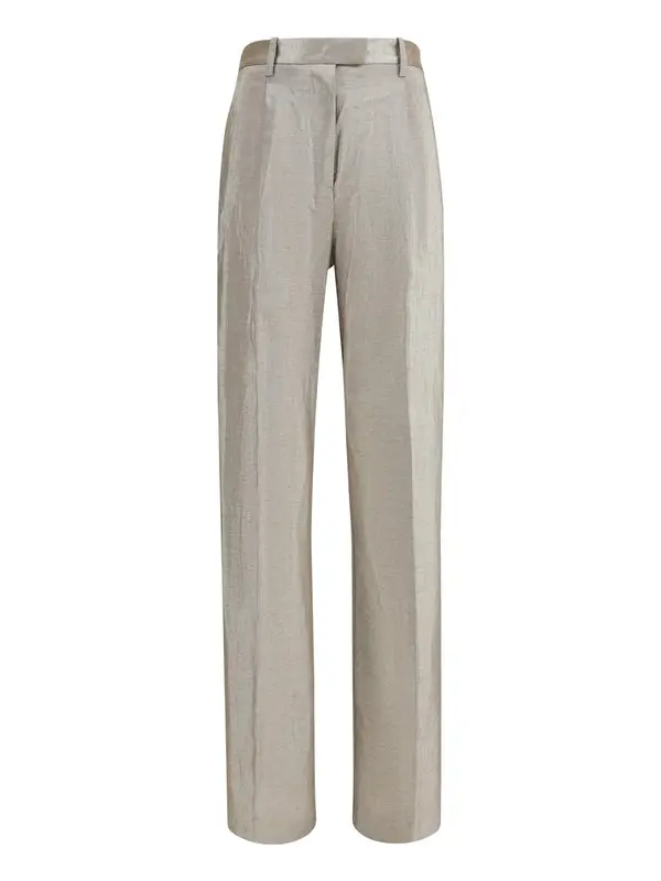 FORTE_FORTE Lurex Tweed Pants With Micro Sequins And Shimmering Thread - Silver