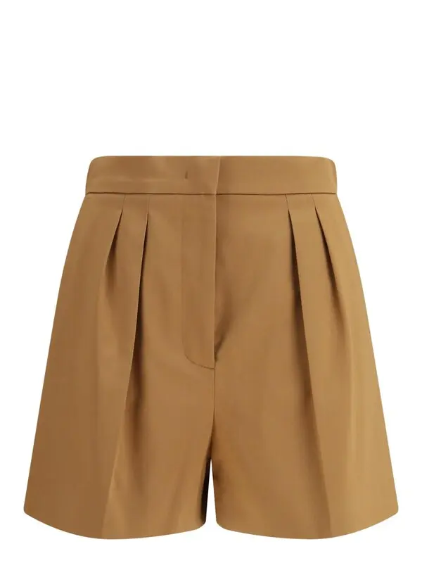 Max Mara Stretch Cotton Satin Shorts - Beige