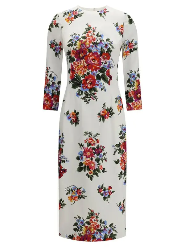 Dolce & Gabbana Floral Print Stretch Viscose Dress - Multicolour