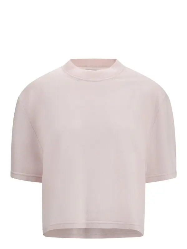 SA SU PHI Cropped T-shirt With Round Neckline - Grey