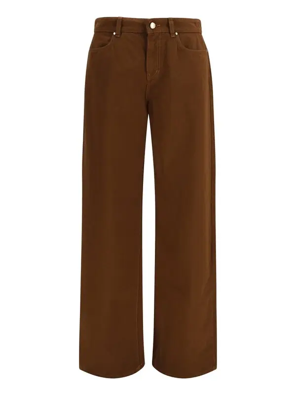 Max Mara Cotton Satin Baggy Pants - Brown