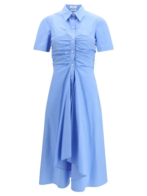 Alexander McQueen Cotton Midi Shirt Dress - Light Blue