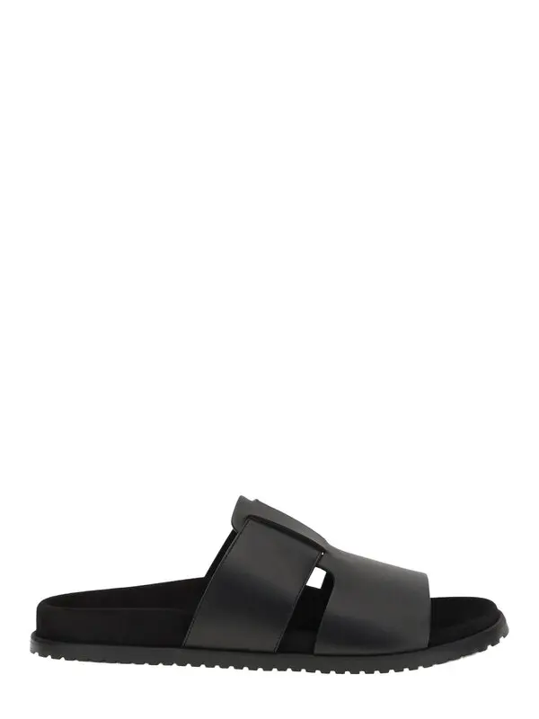 Dolce & Gabbana Leather Slide Sandals - Black