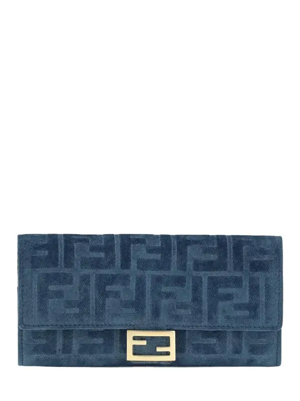 Fendi Ff Denim Clutch Bag - Blue