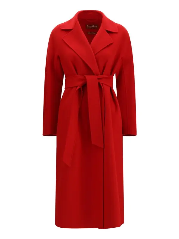 Max Mara Wool Cashmere And Silk Wrap Coat - Red
