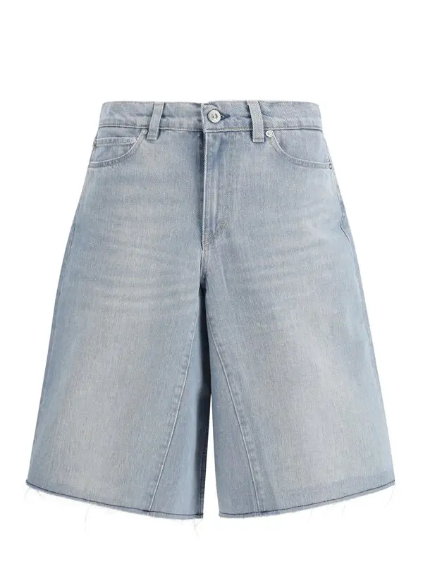 Our Legacy Denim Shorts With Raw Hem - Light Blue