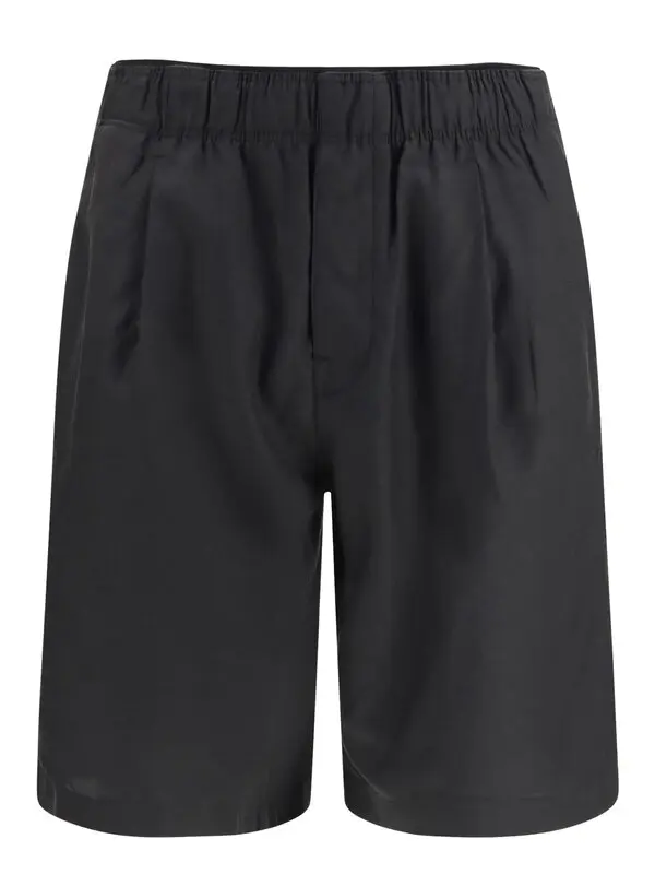 Our Legacy Leisure Shorts In Cupro And Cotton - Black