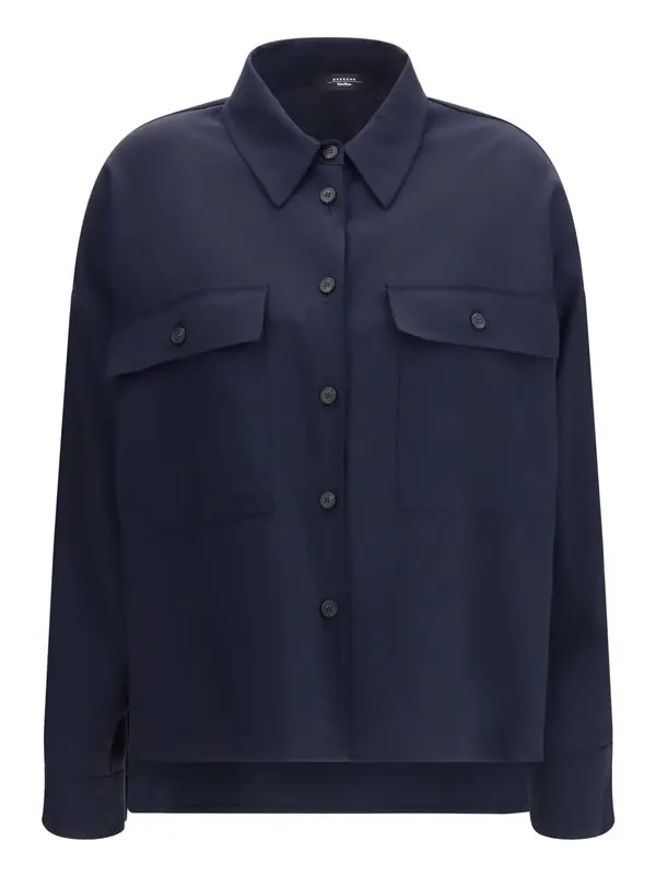 Max Mara Mulino Cropped Shirt Jacket - Blue