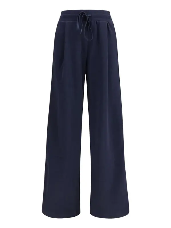 Max Mara Perdoni Cotton Jersey Wide Leg Pants - Blue