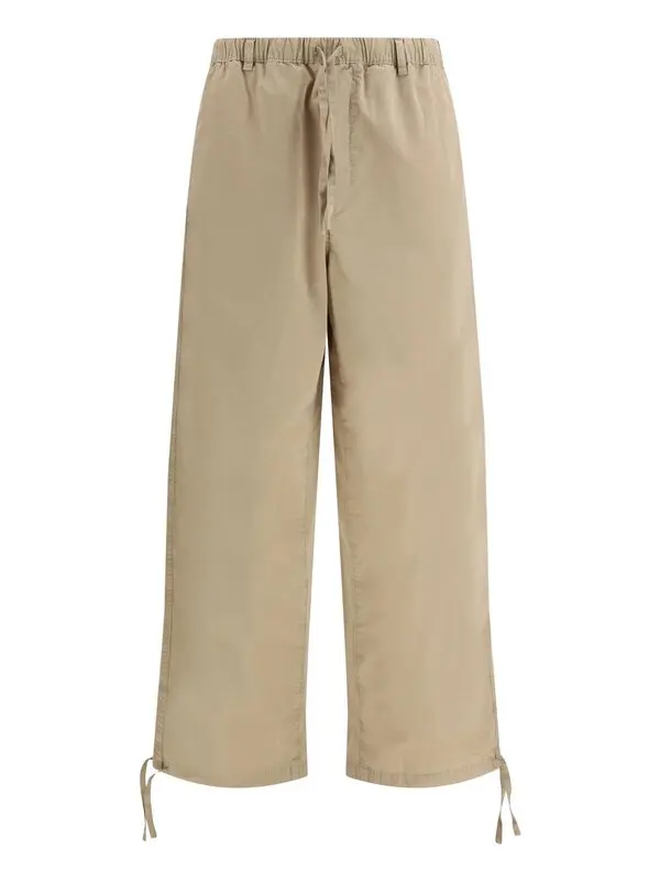 FERRAGAMO Loose-fit Cotton Canvas Pants With Drawstring Detail - Beige