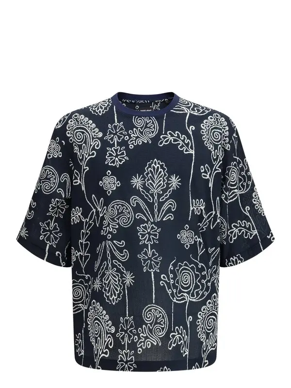 Giorgio Armani Cotton T-shirt With All Over Pattern Ale - Multicolour
