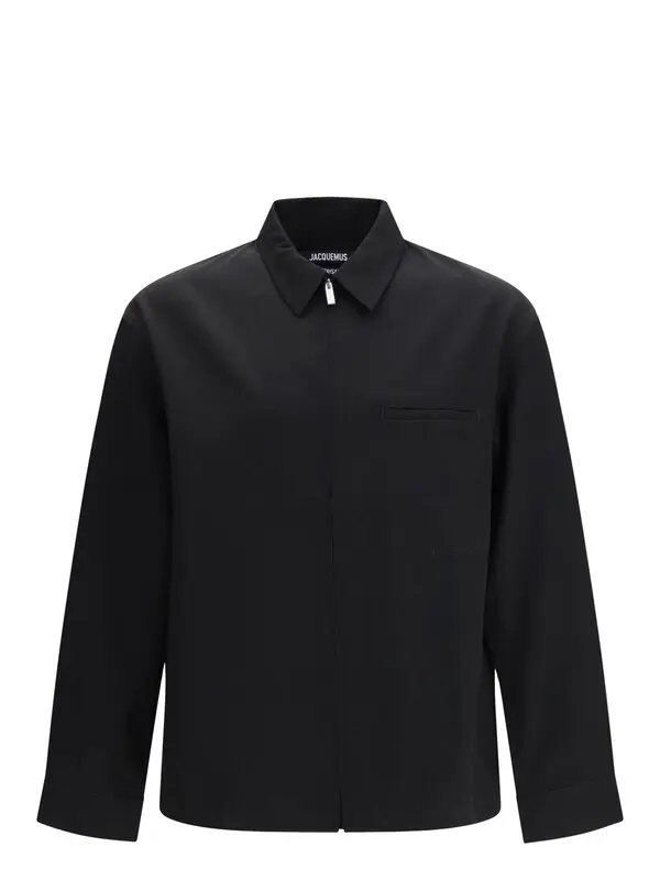 Jacquemus Mecano Shirt In Virgin Wool - Black
