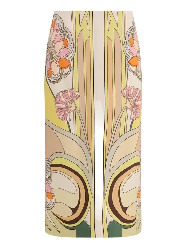 La DoubleJ Tulip Placée Velvet Pencil Skirt - Multicolour