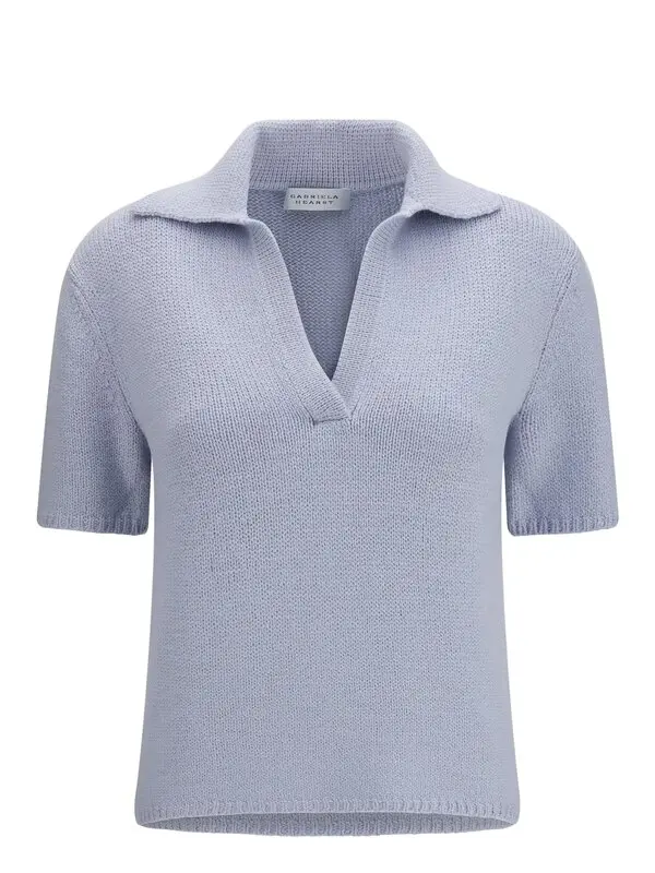 Gabriela Hearst Sohan Cashmere Polo - Light Blue