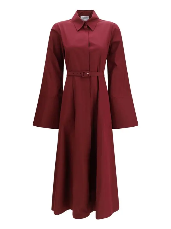 Gabriela Hearst Carmina Shirtdress In Sea Island Cotton Poplin - Bordeaux