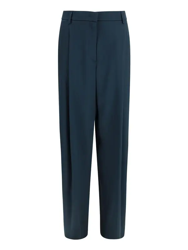 Giorgio Armani Pleated Silk Pants - Blue
