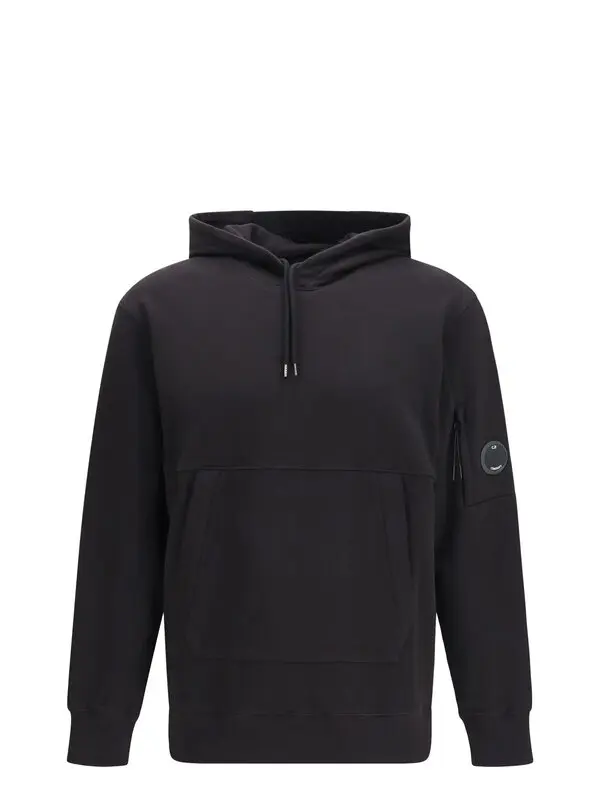 C.P. COMPANY Hooded Sweatshirt With Lens Detail - Black