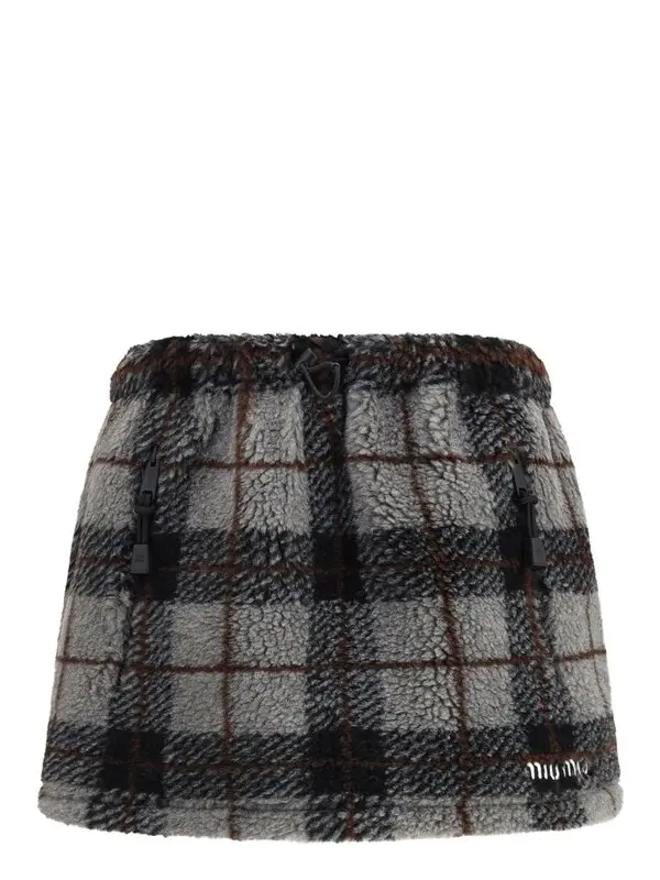 Miu Miu Checked Mini Skirt - Multicolour