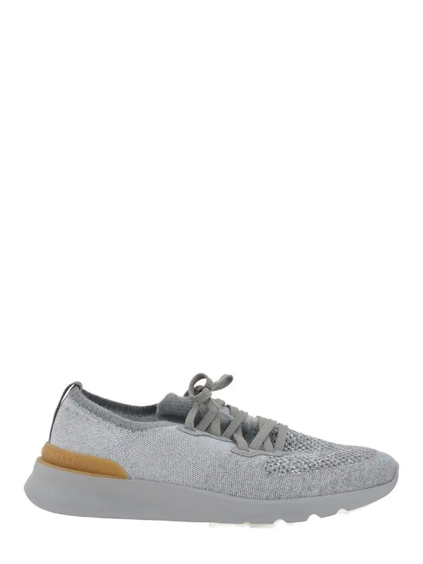 Brunello Cucinelli Cotton Mesh Lace-up Sneakers - Grey