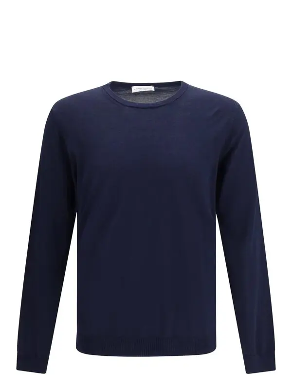ROBERTO COLLINA Crew Neck Long Sleeve Sweater - Blue