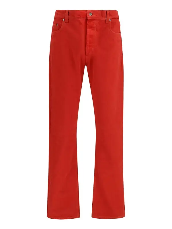 Versace Straight-leg Cotton Denim Jeans - Red