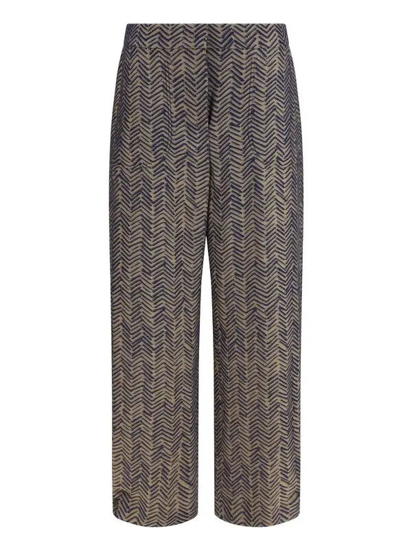 Giorgio Armani Chevron Jacquard Viscose Trousers - Brown