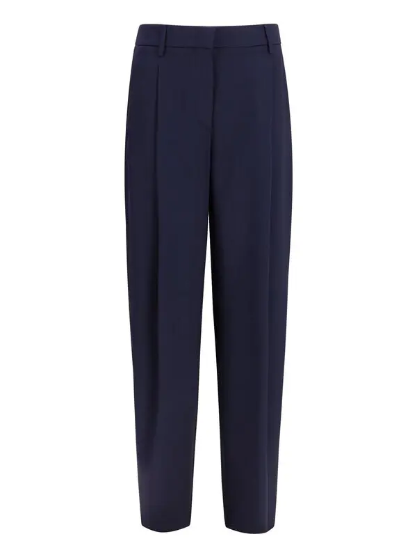 Giorgio Armani Pleated Silk Pants - Blue