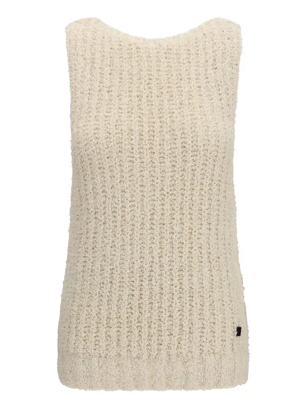 Balmain Logo Detail Vest - Cream