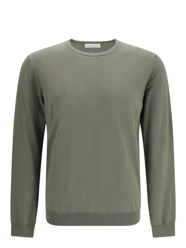 ROBERTO COLLINA Cotton Crew Neck Sweater - Green