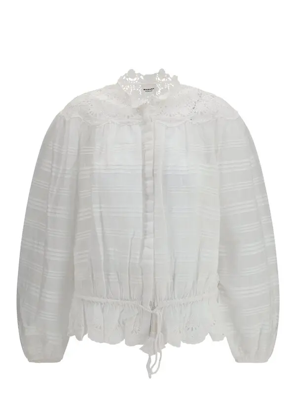 MARANT ETOILE Marant Étoile Polly Blouse With Embroidered Details - White