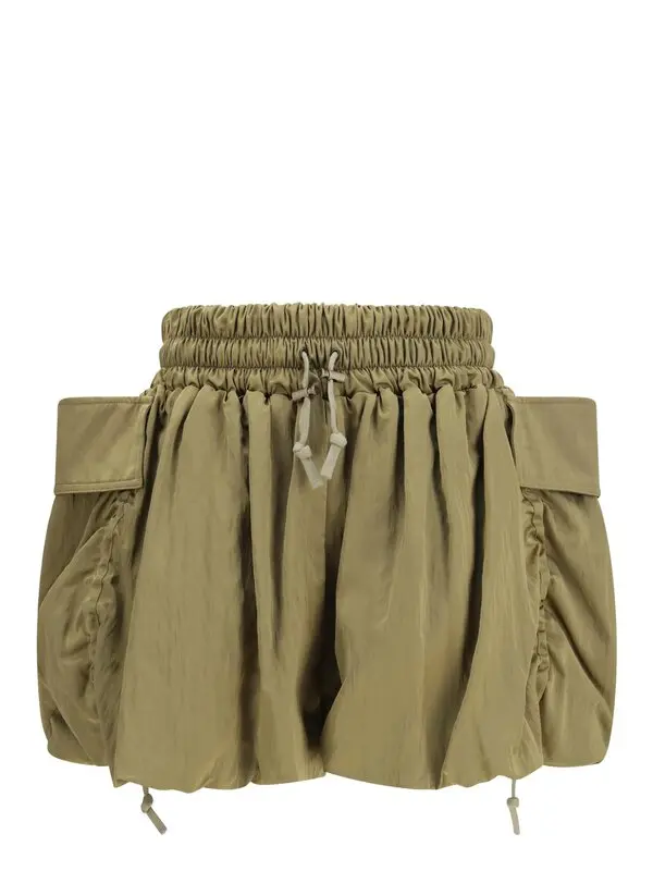 Balmain Viscose Serge Balloon Shorts - Khaki