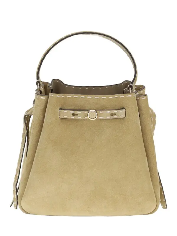 Tory Burch Romy Suede Bucket Bag - Beige