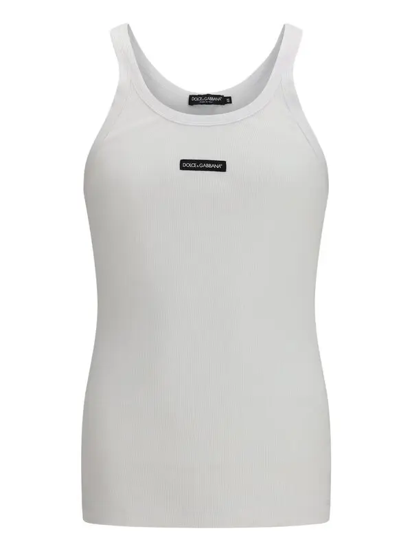 Dolce & Gabbana Cotton Ribbed Tank Top - White