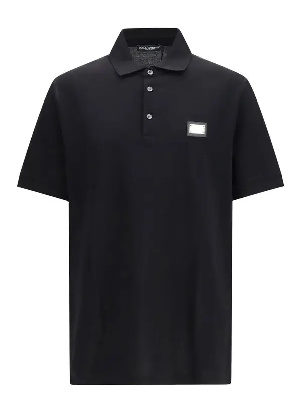 Dolce & Gabbana Cotton Piqué Polo - Black