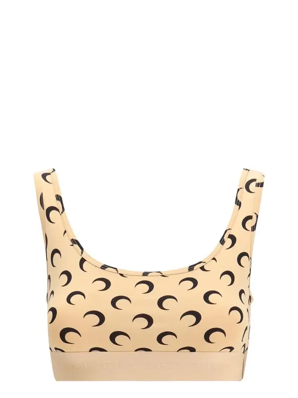 MARINE SERRE Moon Recycled Jerey Port Bra - Beige