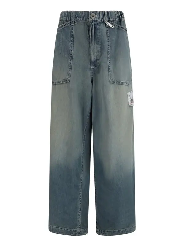Mihara Yasuhiro Light Denim Wide Leg Pants - Blue
