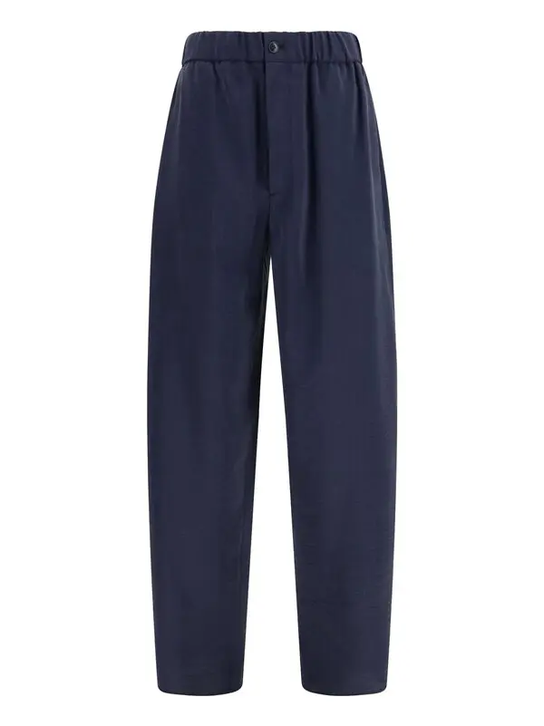 Giorgio Armani Wide-leg Silk Blend Pants - Blue