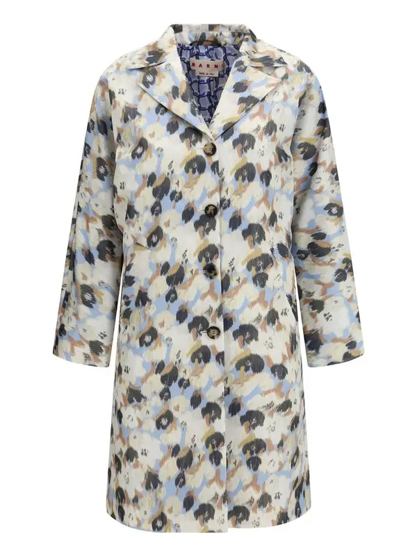Marni Printed Button Parka Coat - Multicolour