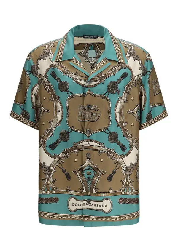Dolce & Gabbana Hawaii Shirt In Washed Silk Twill With Cargo Print - Multicolour