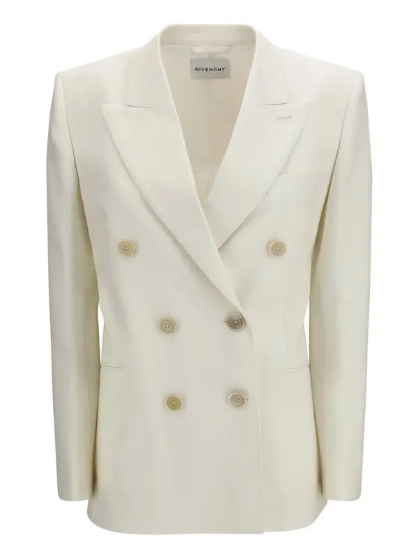 Givenchy Double-breasted Wool And Mohair Jacket - White