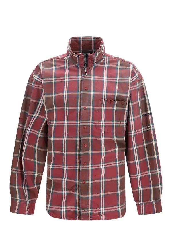 Balenciaga Zip Shirt In Cotton-bend Fanne Mae - Red