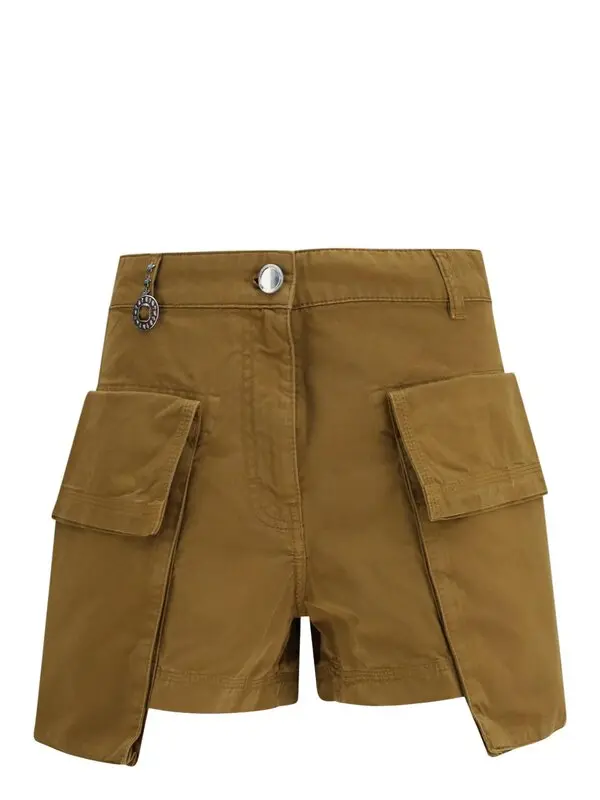 Pinko Cotton Utility Cargo Shorts - Beige