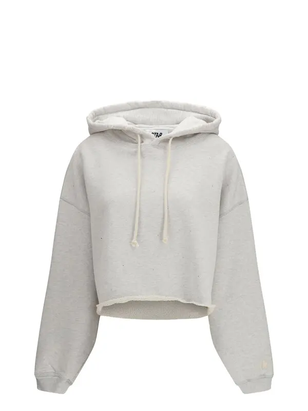 GOLDEN GOOSE Star Cropped Hoodie - Grey