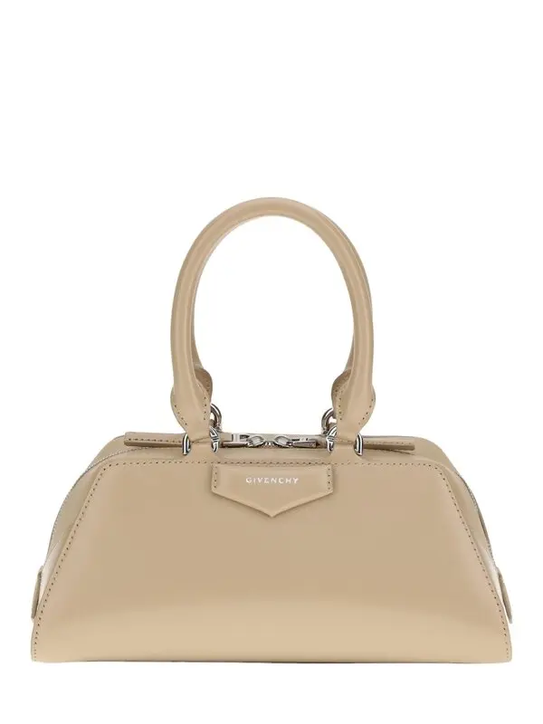 Givenchy Antigona East-west Mini Leather Box Handbag - Beige