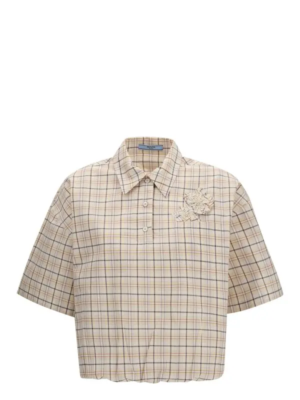 Prada Checked Poplin Shirt - Beige
